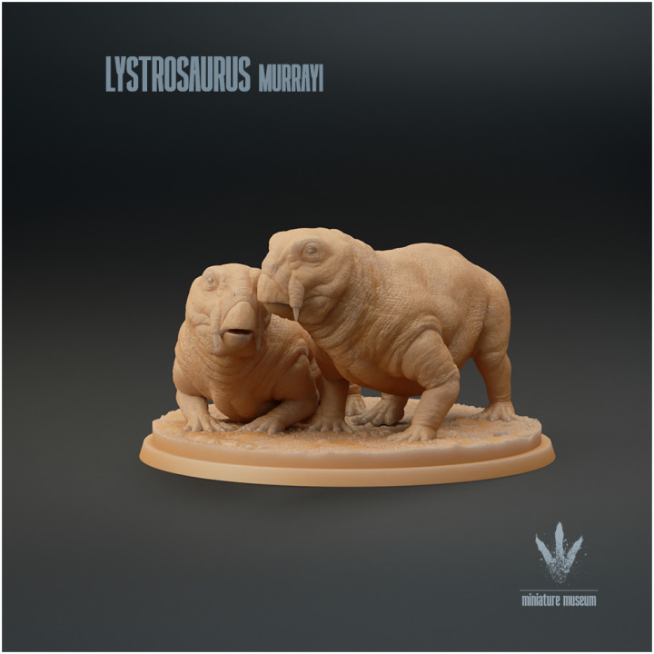 3D Printable Lystrosaurus murrayi : Couple by Miniature Museum