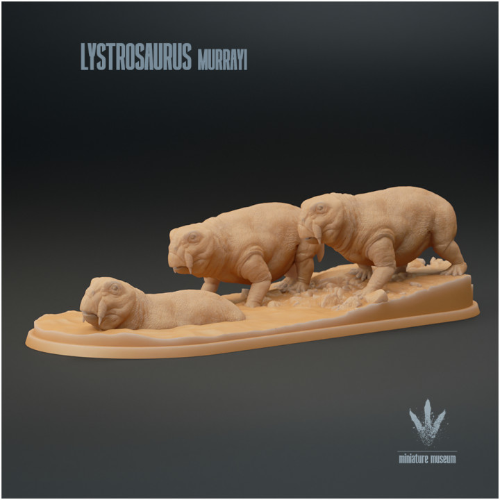 3D Printable Lystrosaurus murrayi : Crossing by Miniature Museum