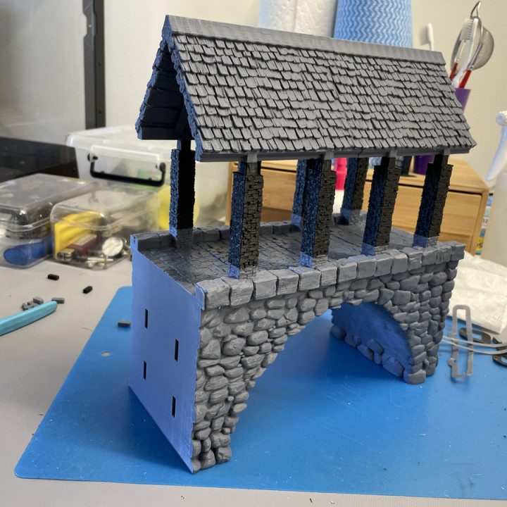 3D Printable Gatehouse - Gate Bridge by Gracewindale Mini Scenery