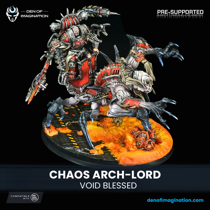 3D Printable Chaos Unbroken - Arch-Lord Mounted with base Multipart Set ...