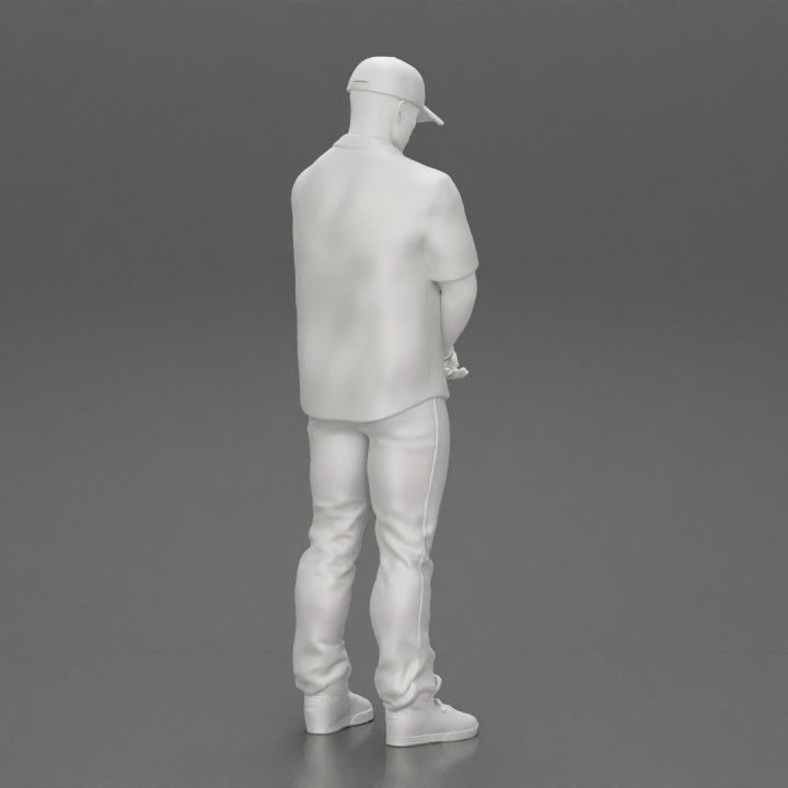 3D Printable handcuff man in cap standing by 3DGeschaft Miniatures Figures