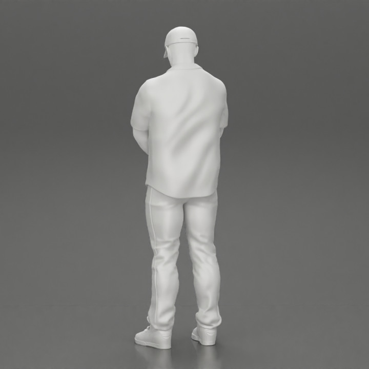 3D Printable handcuff man in cap standing by 3DGeschaft Miniatures Figures