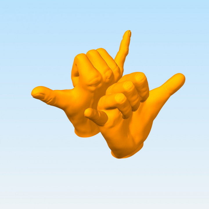 3D Printable SHAKA HAND SURFER WALL MOUNTED - NO SUPPORTS by IK3D