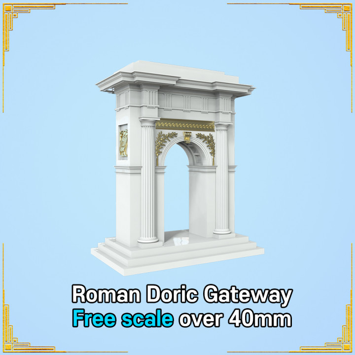 3D Printable Roman Doric Gateway by BlueSand3D