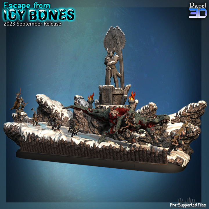 3D Printable Sept 2023 Release_Escape from Icy Bones by Papel 3D