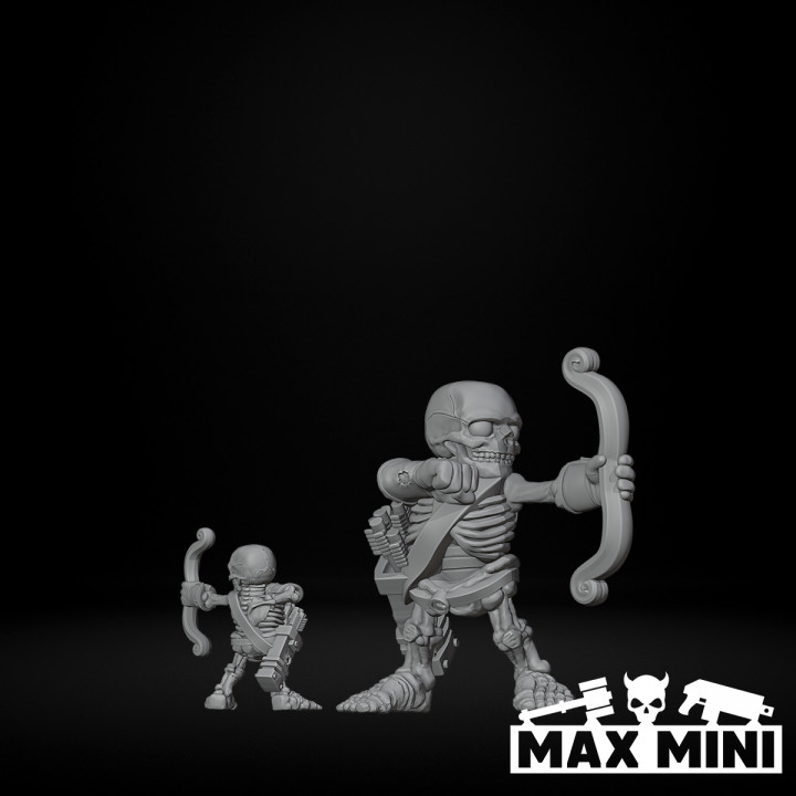 3D Printable Halfling Undead Archers Group by Max Mini