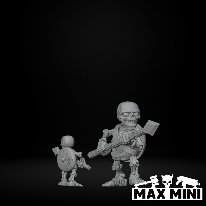 3D Printable Halfling Undead Skeleton Spears by Max Mini