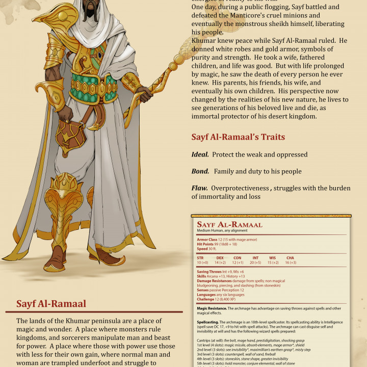 3D Printable Sayf Al-Ramaal - Archmage by Fiendslayer Games