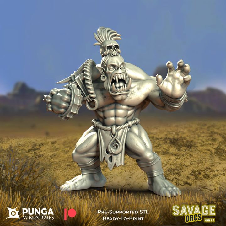 3D Printable Savage Orcs Complete Set by Punga Miniatures