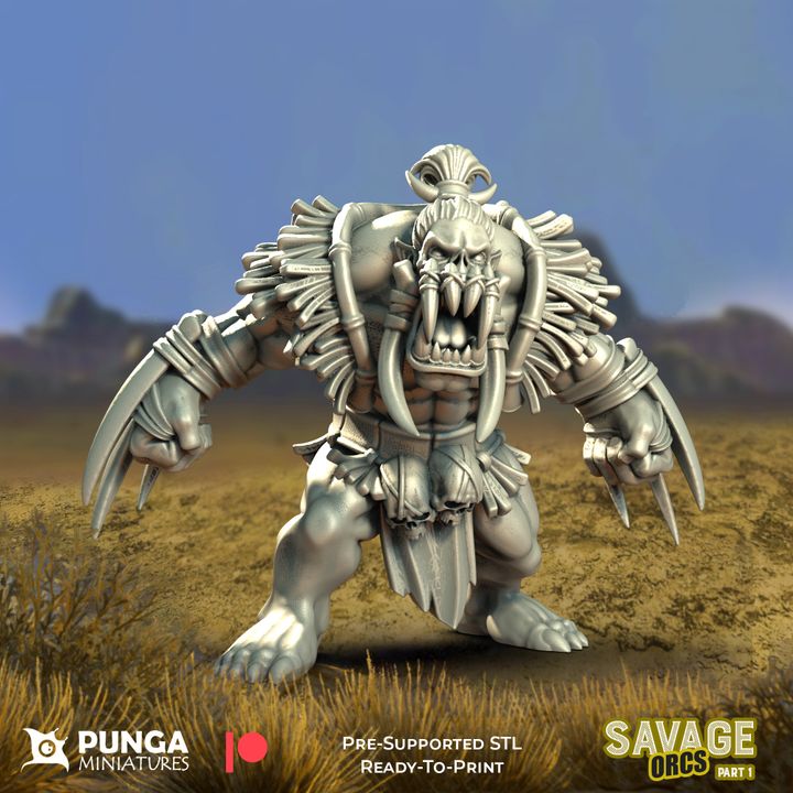 3D Printable Savage Orcs Complete Set by Punga Miniatures
