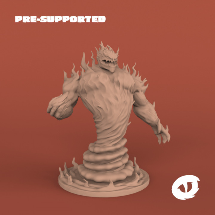3D Printable Fire Elemental by Insight Miniatures