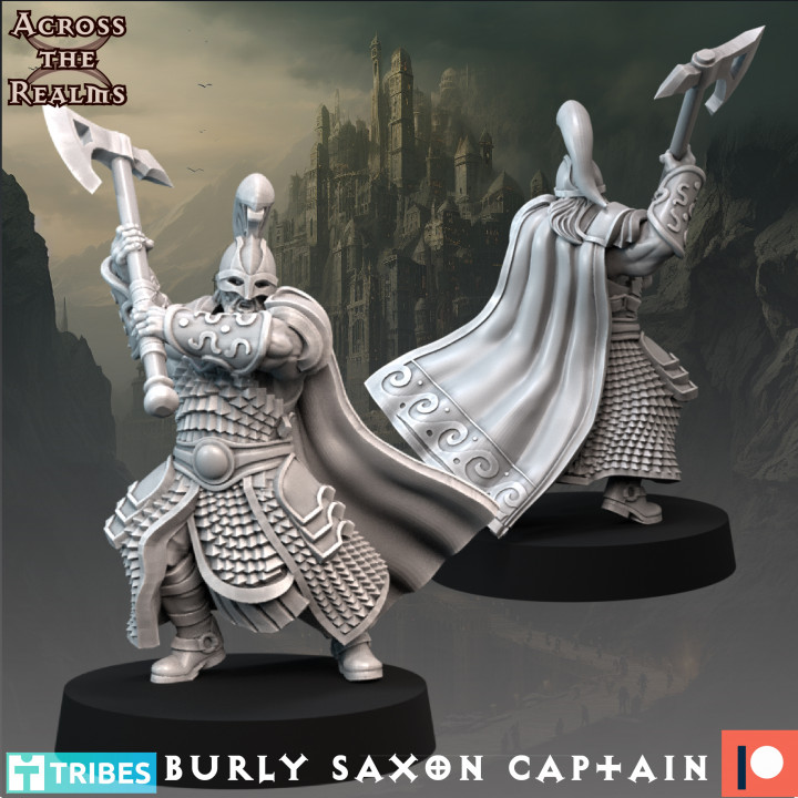 3D Printable Burly Saxon Captain by Across the Realms