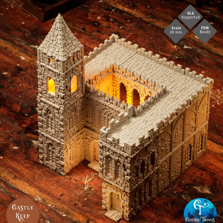 3D Printable Castle Keep by Gothic Things