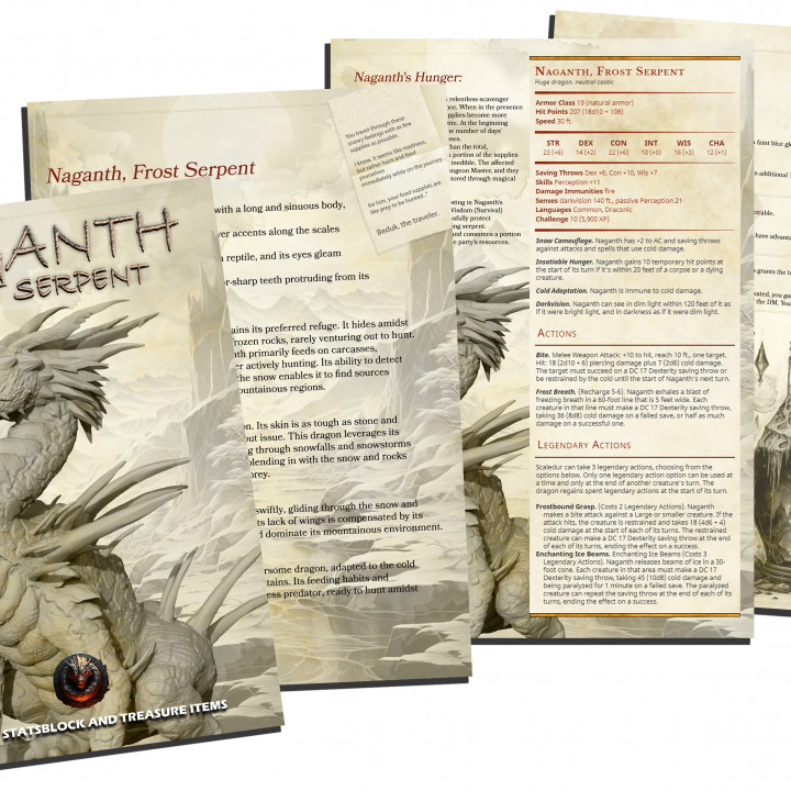 3D Printable Naganth, Frost Serpent Dragon by Spirit of Resin Miniatures