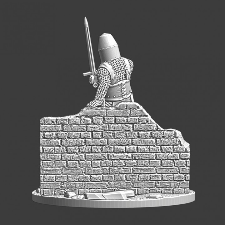 3D Printable Medieval Knight jumping over wall by Northern Crusades ...