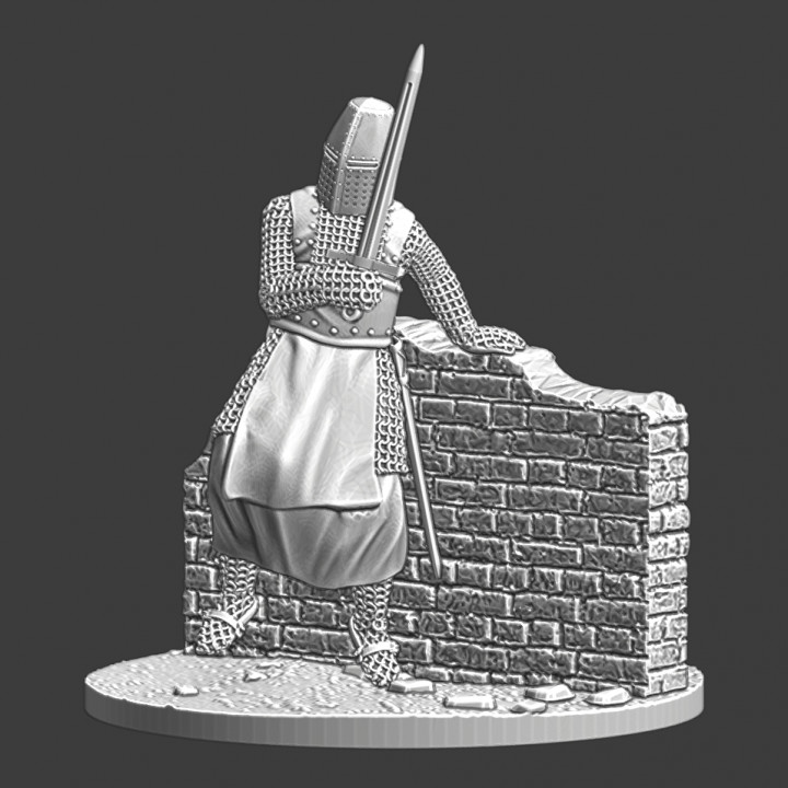 3D Printable Medieval Knight jumping over wall by Northern Crusades ...