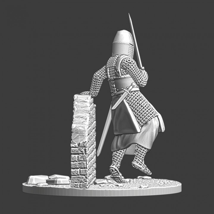 3D Printable Medieval Knight jumping over wall by Northern Crusades ...