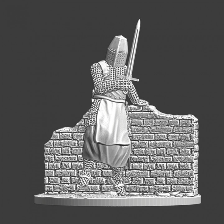 3D Printable Medieval Knight jumping over wall by Northern Crusades ...