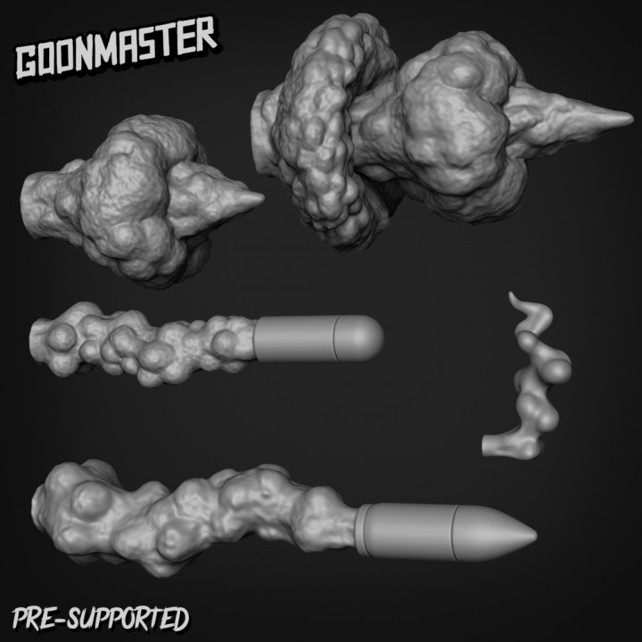 3D Printable Basing Bits 152 - Weapon Smoke by Goon Master