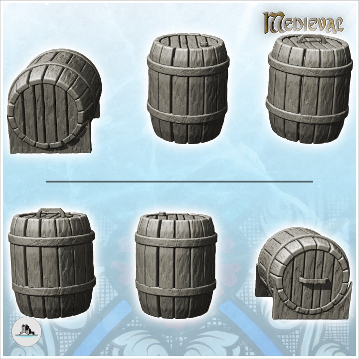 3D Printable Set of three wooden barrels (1) - Cold Era Modern Warfare ...