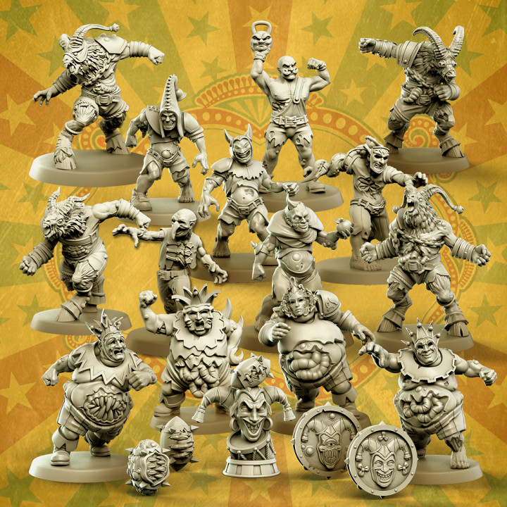3D Printable Plague Carnival Basic Team by Punga Miniatures