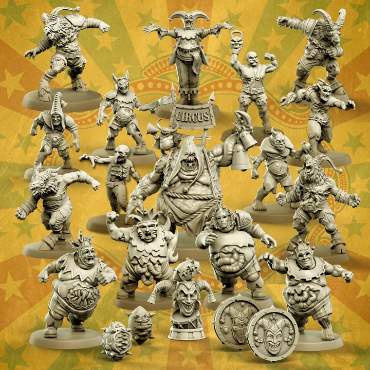 3D Printable Plague Carnival Full Team by Punga Miniatures