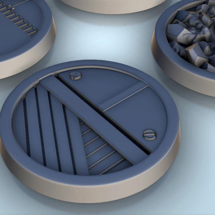 3D Printable Set of nine Sci-Fi rounded bases 1 (+ supported versions ...