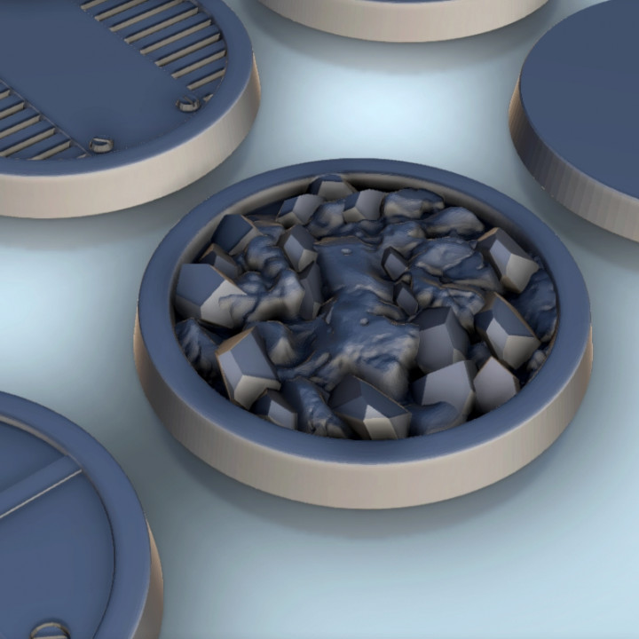 3D Printable Set of nine Sci-Fi rounded bases 1 (+ supported versions ...