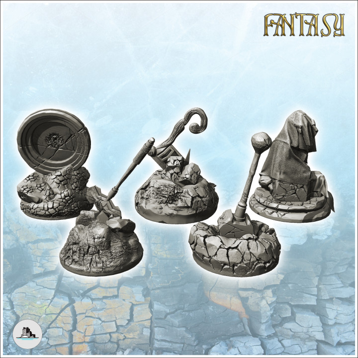 3D Printable Fantasy accessory set with hammer and shield (1) - Ancient ...