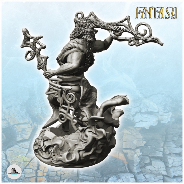 3D Printable Zeus Jupiter on rock throwing lightning (1) - Ancient ...