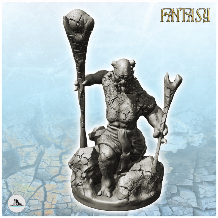 3D Printable Cyclops with stick in hand (3) - Ancient Fantasy Magic ...