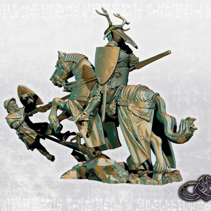 3D Printable Deer Knight on horse - September's Release by Ezipion ...