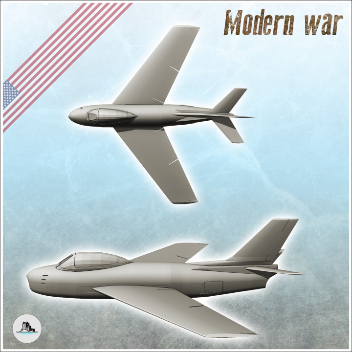 3D Printable North American F-86 Sabre Sabrejet jet fighter - USA US ...