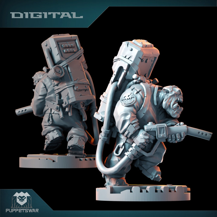 3D Printable Orc Flesh Busters Team by Puppetswar Miniatures