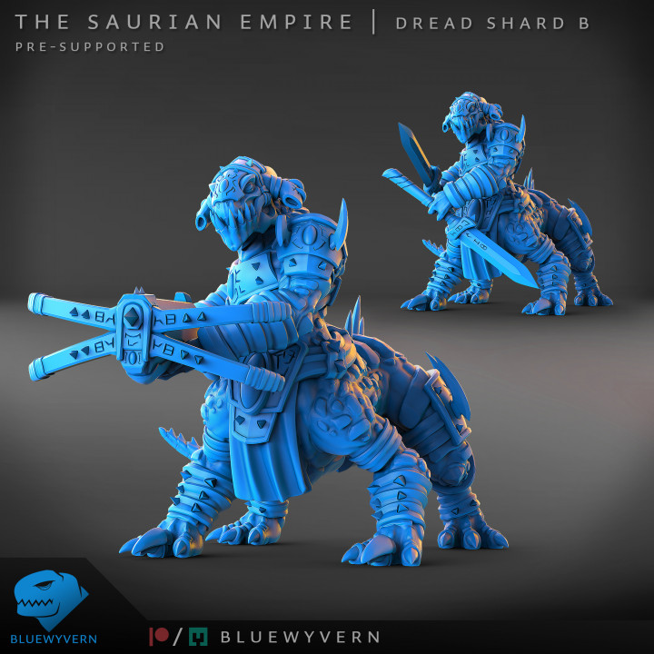 3D Printable The Saurian Empire - Dread Shard B (Modular) by BlueWyvern
