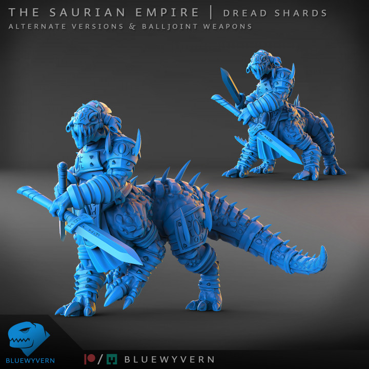 3D Printable The Saurian Empire - Dread Shards (Modular) by BlueWyvern