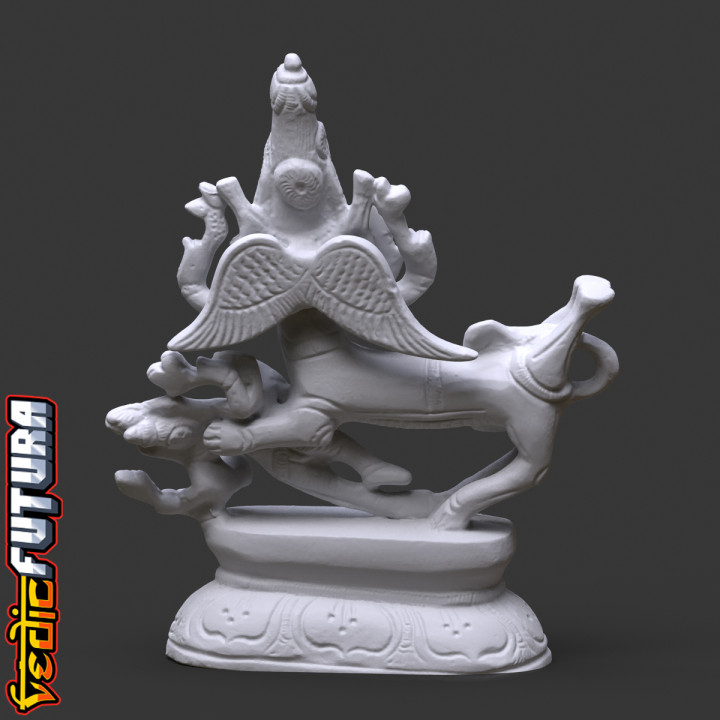 3D Printable Sharabha - Part Lion, Part Bird Avatar of Shiva by VedicFutura