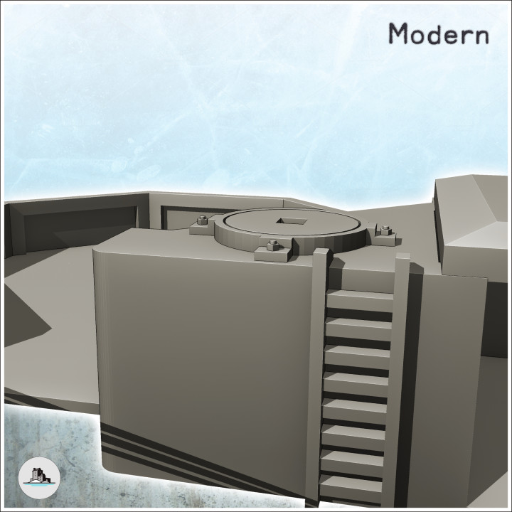 3D Printable Radar installation with light spot, bunker and air defense ...