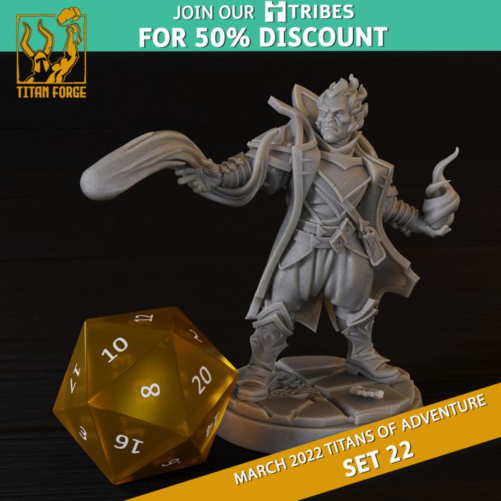 3D Printable Fire Genasi Male Fighter - RPG Hero Character D&D 5e ...