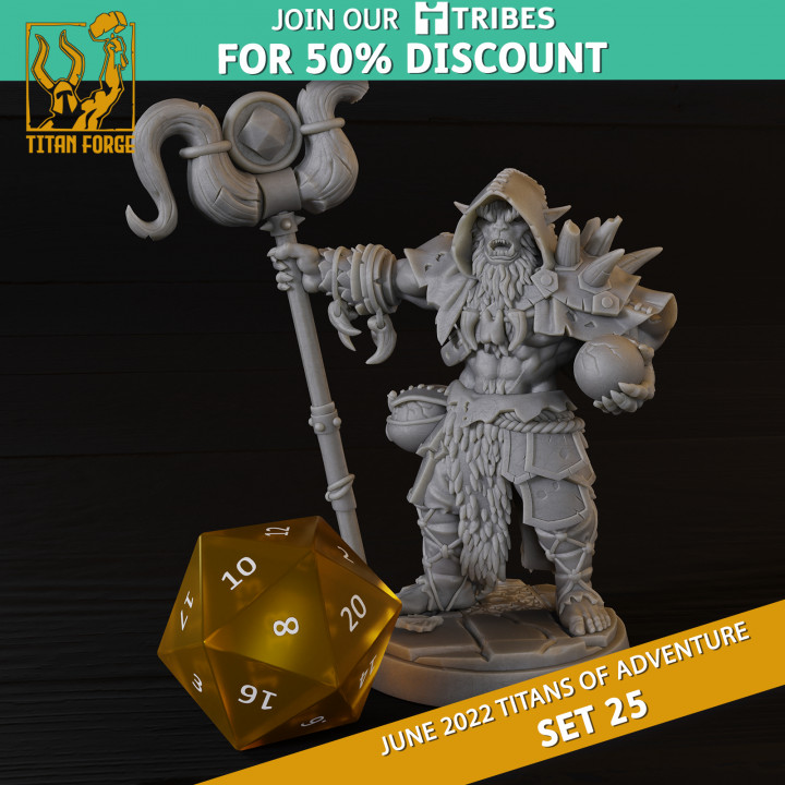 3D Printable Bugbear Male Warlock - RPG Hero Character D&D 5e - Titans of Adventure Set 25 by ...