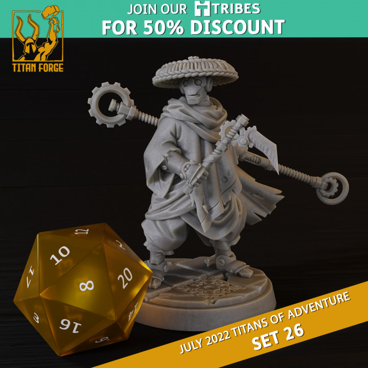 3D Printable Warforged Male Monk - RPG Hero Character D&D 5e - Titans ...