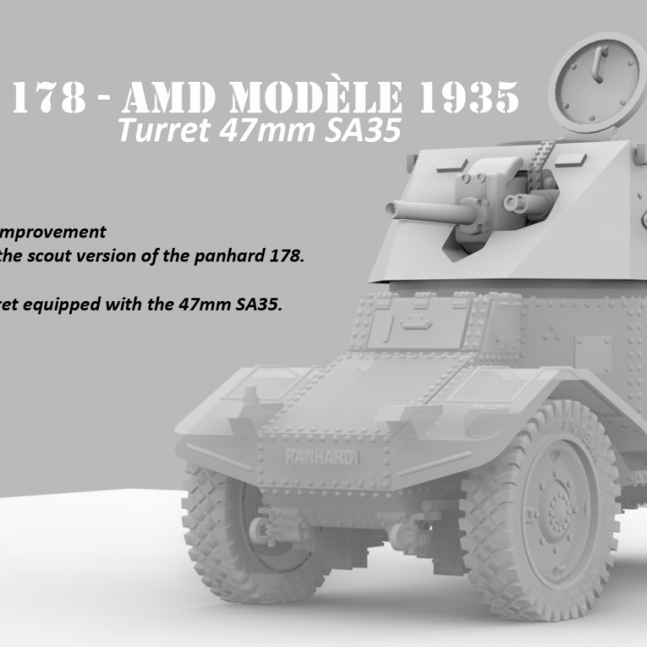 3D Printable Panhard 178 - upgrade Renault turret 47mm SA35 by Counlane ...