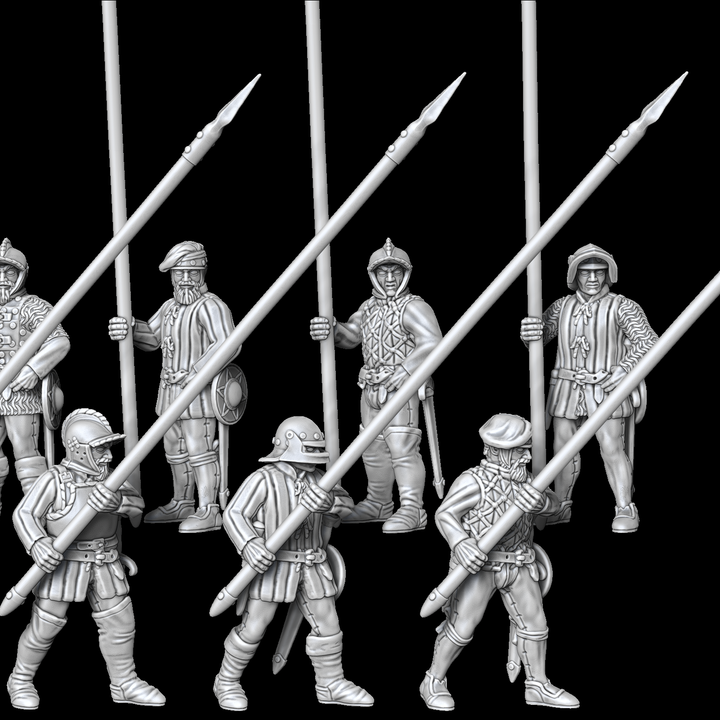 3D Printable Anglo-Scots Pikemen and Halberdiers by Ludus Bellum