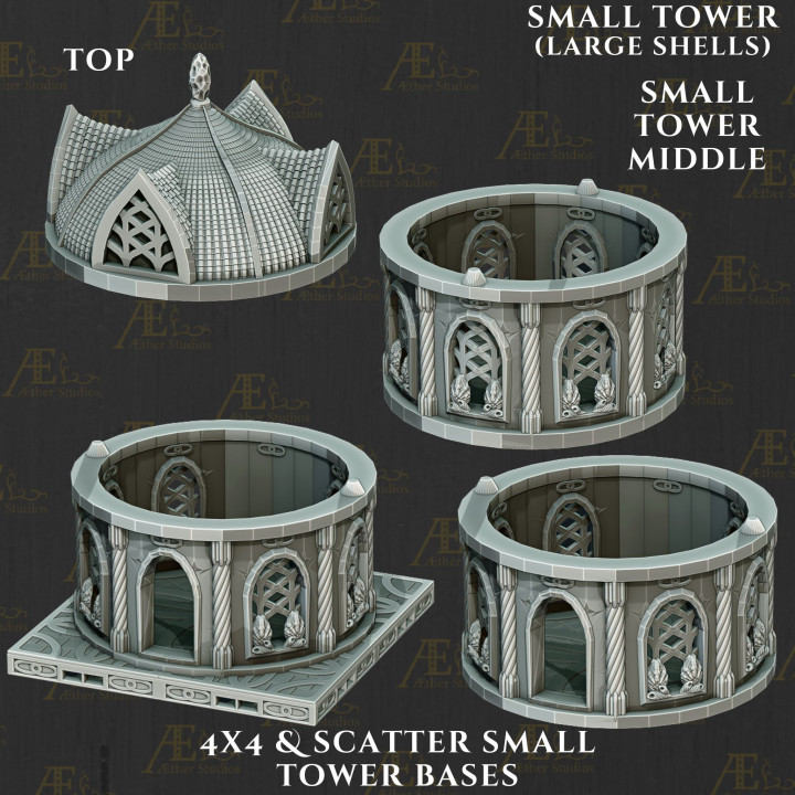 3D Printable AESELV01 - Sea Elf Village Core by Aether Studios