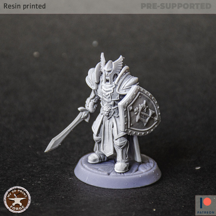 3D Printable Knight Captain Standing by My3DPrintForge
