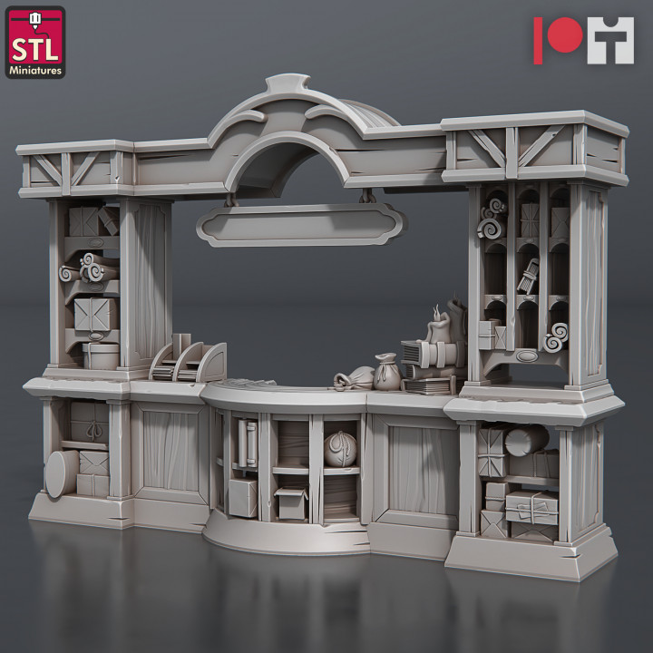 3D Printable Post Office Set by STL Miniatures