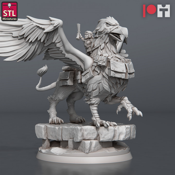 3D Printable Post Office Griffon by STL Miniatures