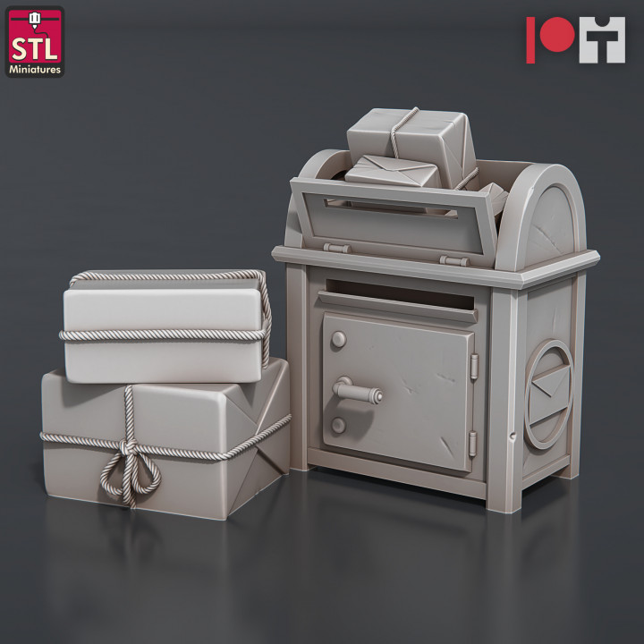 3D Printable Post Office Mailbox by STL Miniatures