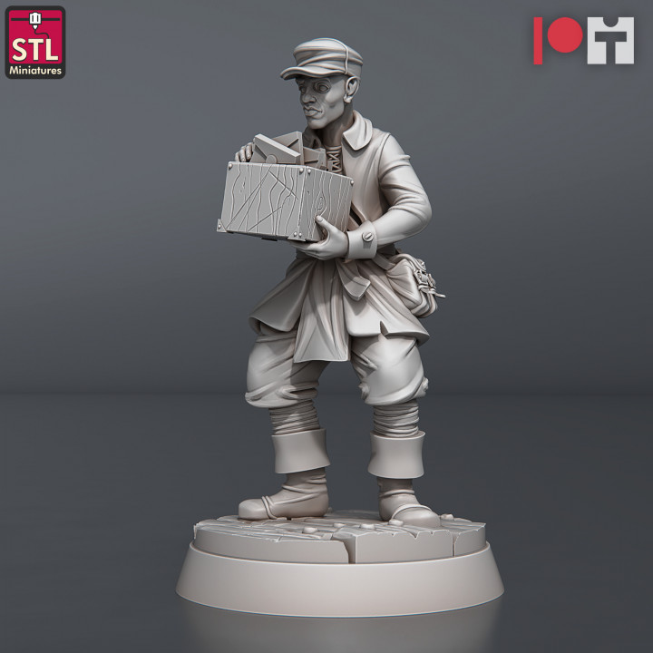 3D Printable Post Office Messenger A by STL Miniatures