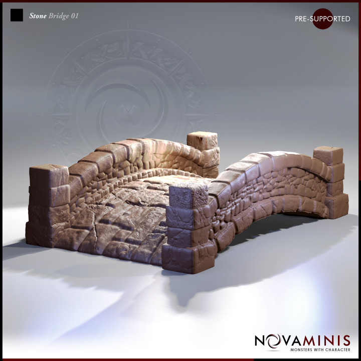 3D Printable Stone Bridge 01 by NovaMinis
